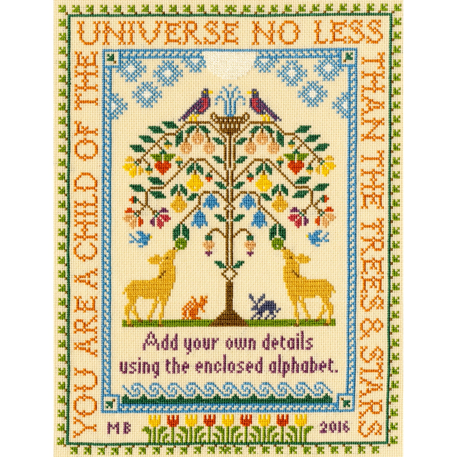 Bothy Threads Tree of Life Birth Sampler Counted Cross Stitch