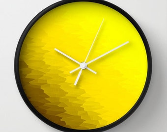 Yellow wall clock | Etsy