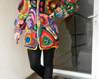 Patchwork cardigan | Etsy