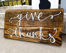 Popular items for give thanks sign on Etsy
