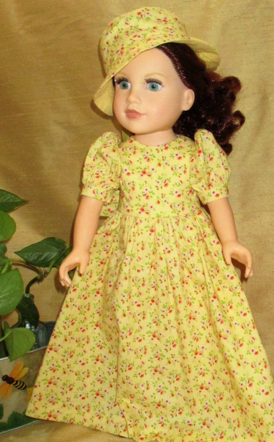 Ag 18 Yellow Full Length Doll Dress Yellow Doll Dress
