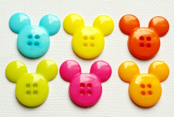 Mickey Mouse Buttons 4 Hole Sewing Buttons Plastic Buttons