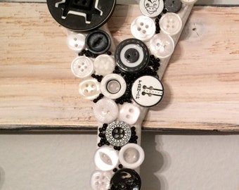 Letter with buttons | Etsy