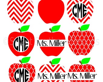 Chevron apple svg | Etsy