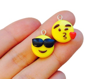 Unique emoji charms related items | Etsy