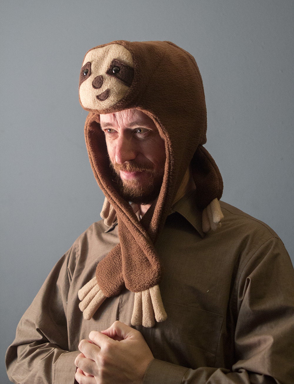 Handmade Fleece Sloth Hat