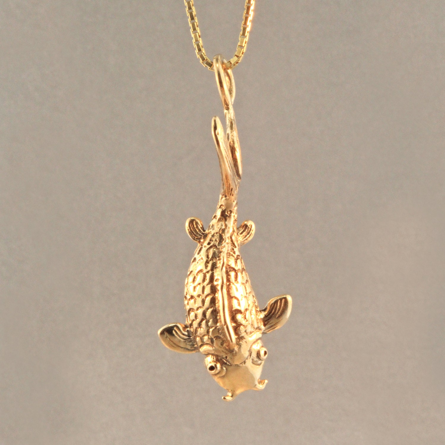 Okinawa Koi Fish Charm Necklace Fish Jewelry Fish by martymagic