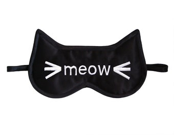Black Cat Personalized Sleeping Eye Mask Your Name Sleep