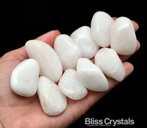 1 XL SNOW QUARTZ Tumbled Stone Healing Crystal and Stone aka
