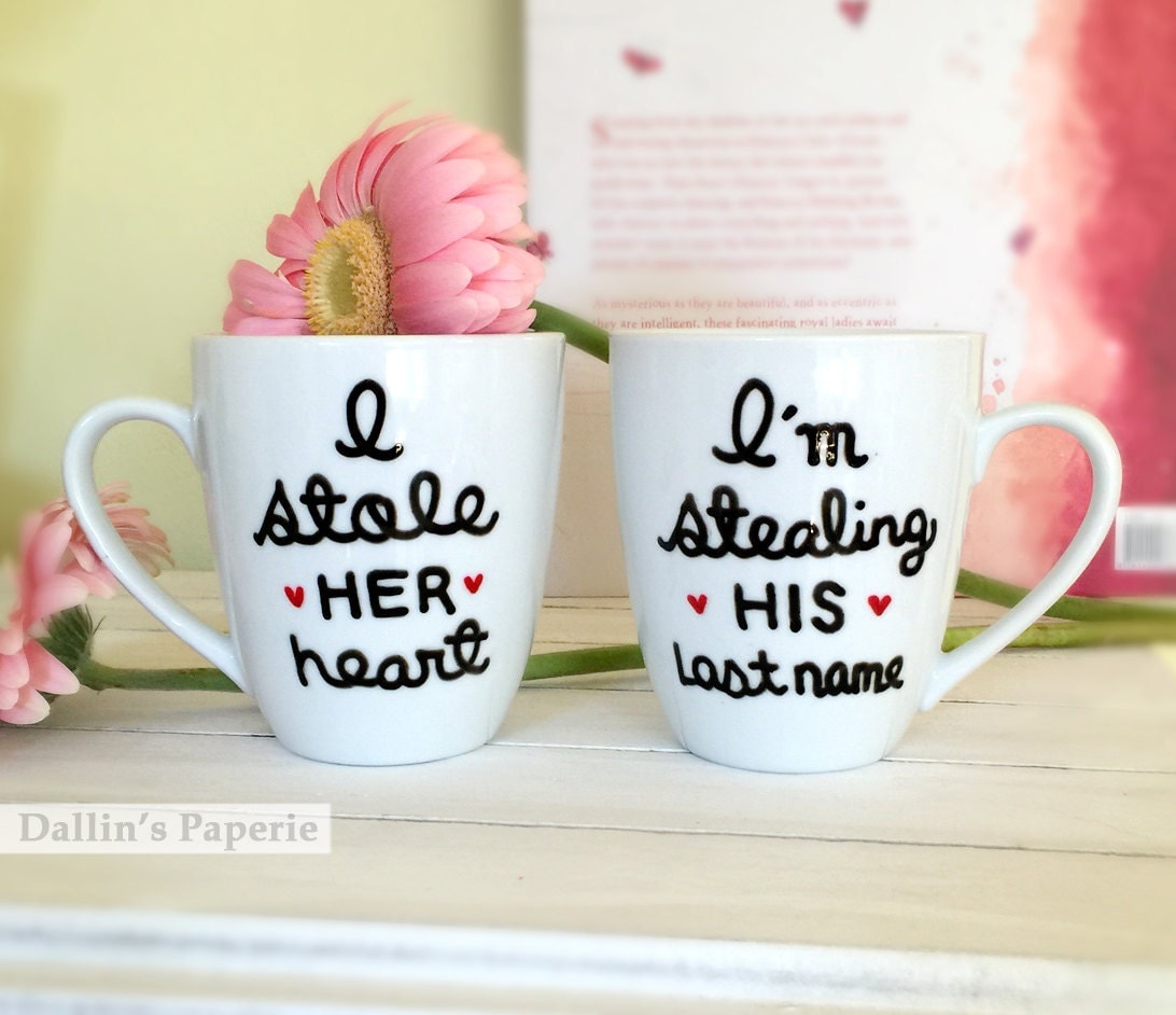 Personalized mug Engagement Gift Mug couple mugs by DallinsPaperie