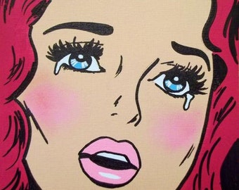 Crying comic girl | Etsy