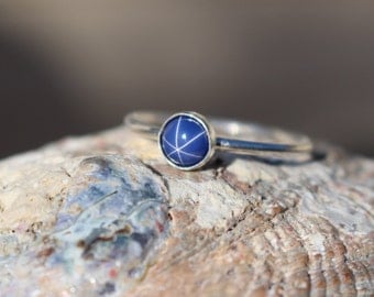 Star sapphire ring | Etsy