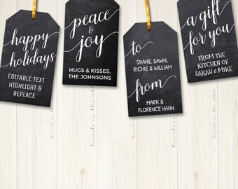 Editable gift tags gift tag template text by HandsInTheAttic
