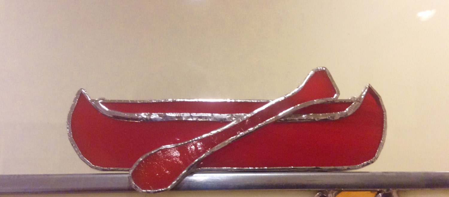 Stained Glass Canoe Available In Many Colors Suncatcher Or