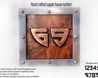 Copper logo copper sign metal sign hand forged steel