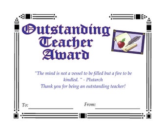 Best teacher award | Etsy