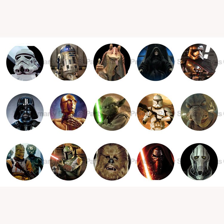 Star Wars 1 Inch Round Digital Download Bottle Cap