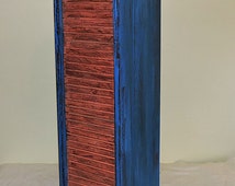 Upcycled wooden cd storage rack, colourful cd holder, cd holder ...