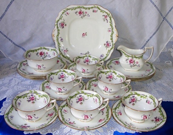 ANTIQUE Hand Painted AYNSLEY Tea Set Victorian