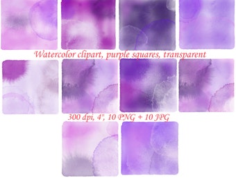 Watercolor clipart paint strokes in purple. Perfect Graphics