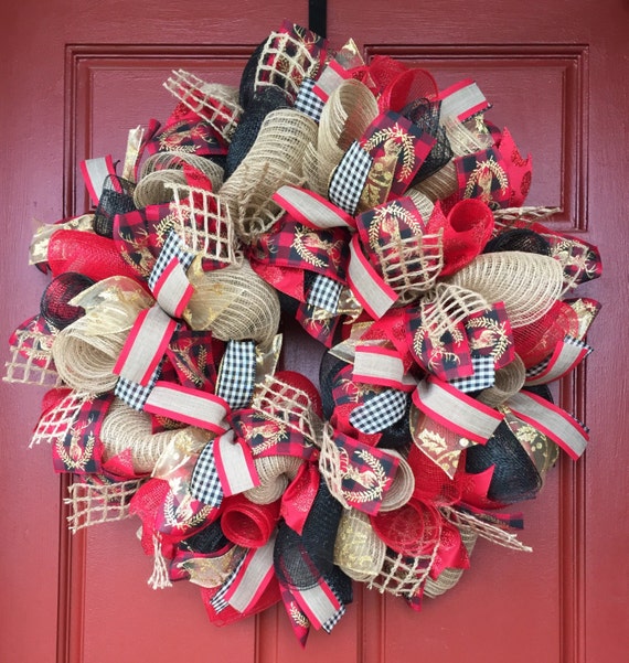 Items similar to Winter wreath - winter door decor - winter burlap ...