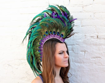 Peacock headdress | Etsy