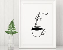 Unique coffee print related items | Etsy
