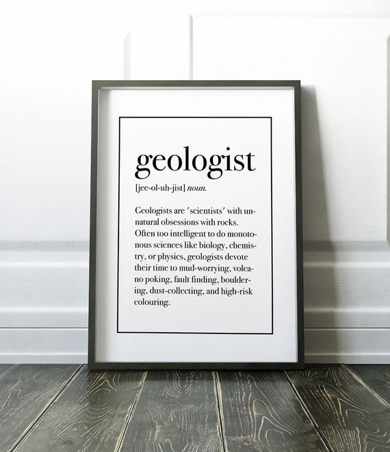 Geologist Definition Print Gift For Geologist Geology