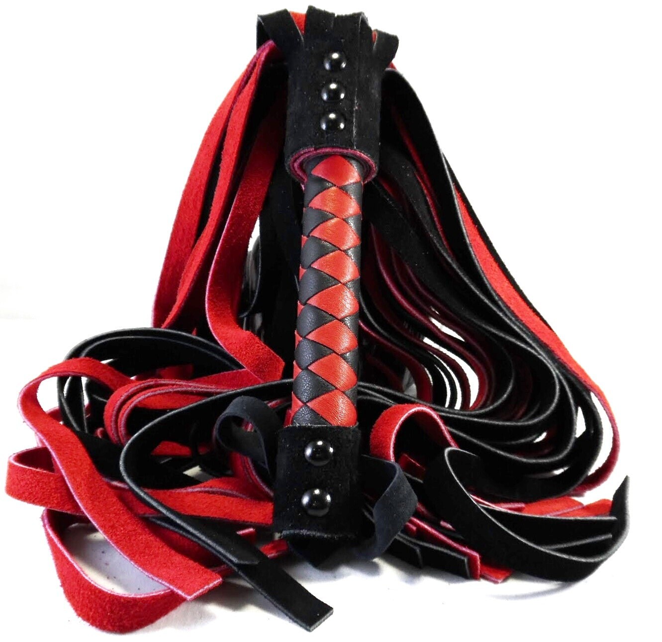 BDSM Flogger Adult Toy Classic Leather Flogger in Black and