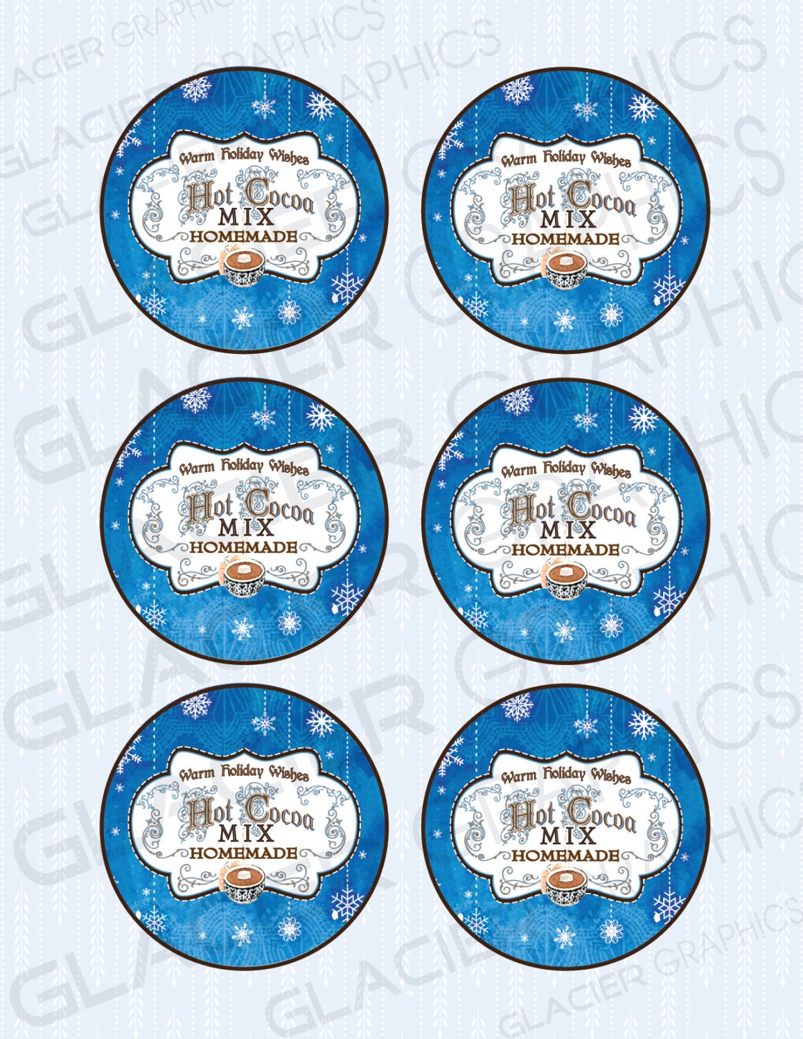 Christmas Hot Cocoa Mix Chocolate Label 2 by WAGlacierGraphics