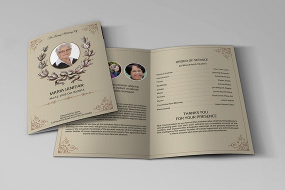 Printable Funeral Program Template Memorial by TemplateStock