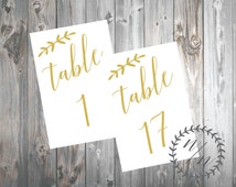 Gold Table Numbers, Made to Order, Digital Download