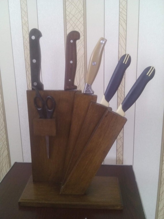 Wooden knife stand by HappyWoodenProducts on Etsy