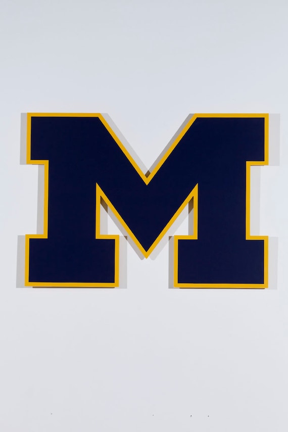 University of Michigan Block M Wall Hanging by SouthBendWoodworks