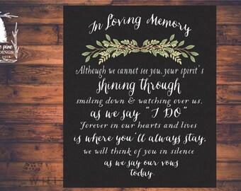 In memoriam sign | Etsy