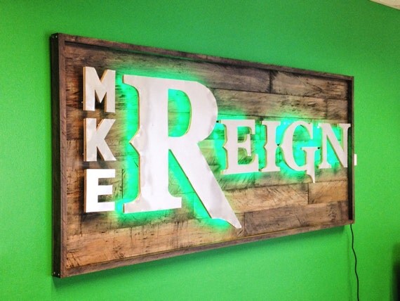 Items similar to Backlit Wood Sign on Etsy