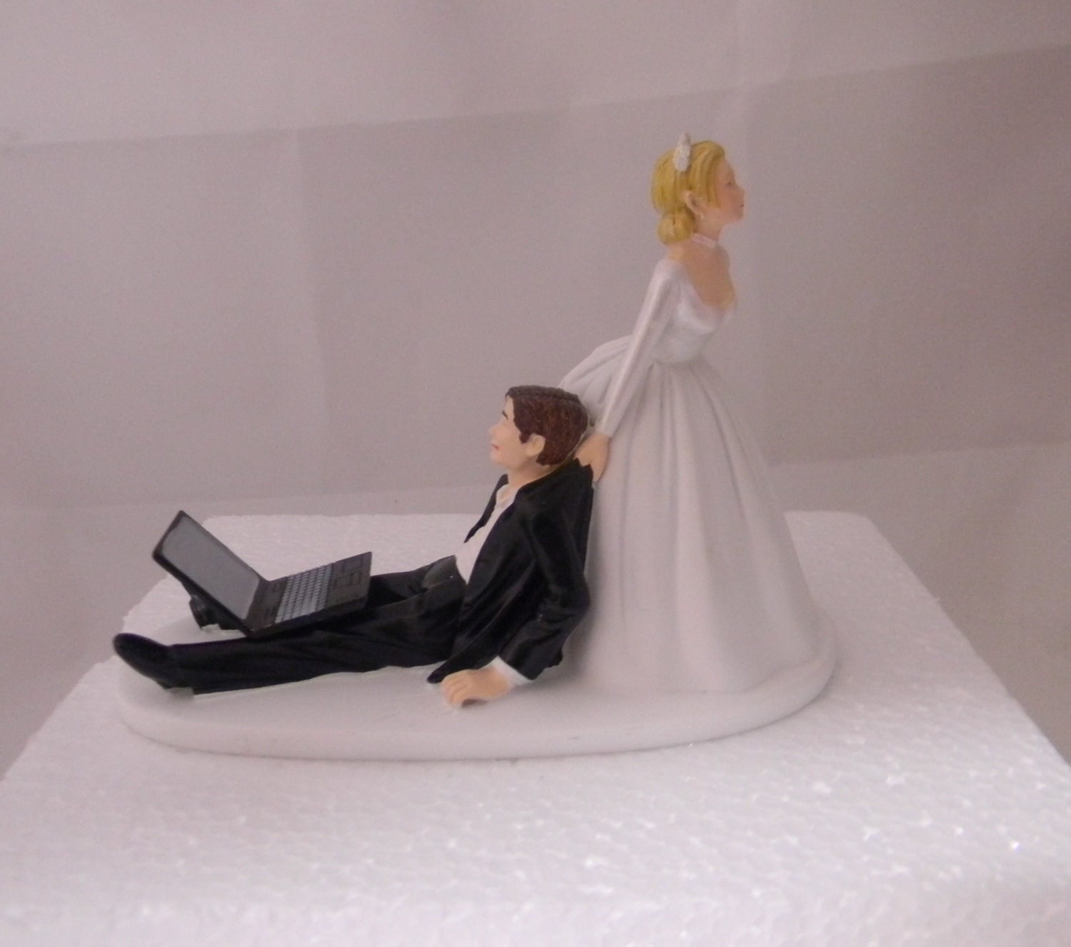 Wedding Reception Party Laptop Computer Nerd Geek Cake Topper