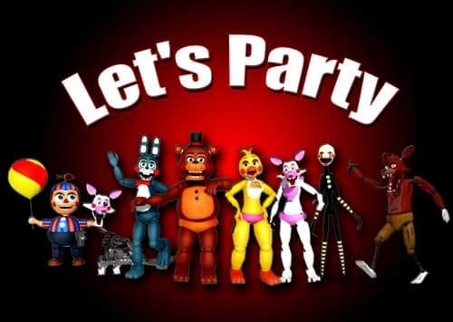 FNAF Let's Party A3 Poster Size Full Color by RockitfishRay