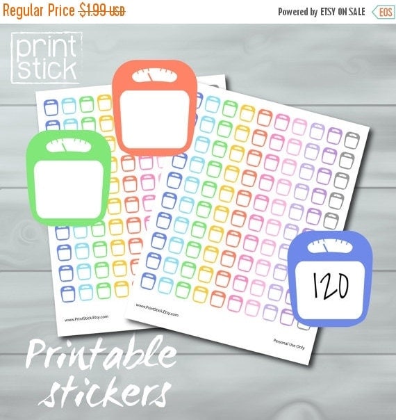 ON SALE Rainbow Scale Planner Stickers PRINTABLE by PrintStick