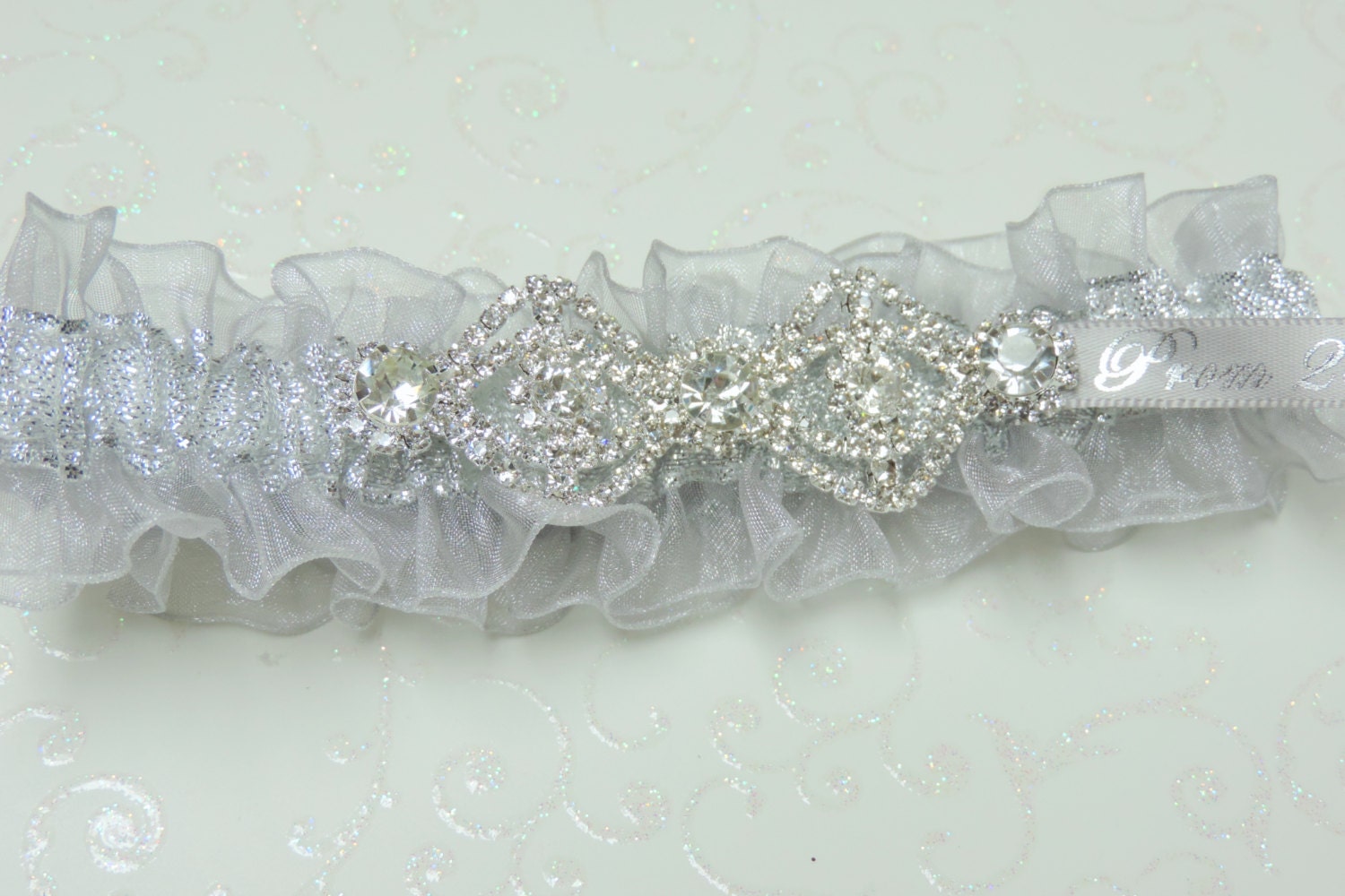 Silver prom garter Prom Garters Custom color prom garter