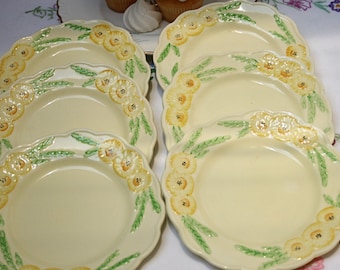 Yellow flower plates | Etsy