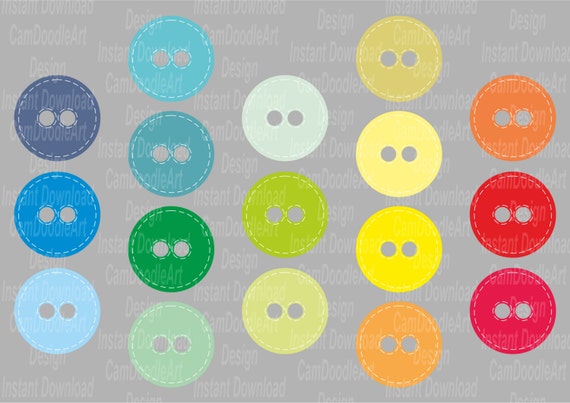 Button Clipart Sewing Clipart Sew Clipart Digital Clip Art