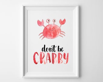 Don't be crabby | Etsy