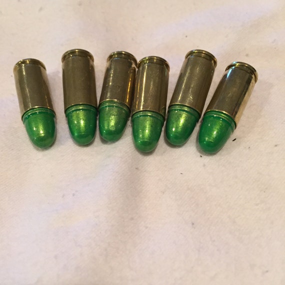 Items similar to 9mm high gloss candy green powder coated 9mm bullet ...