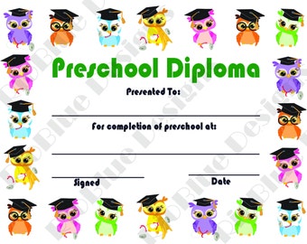 Pre-Kindergarten Graduation Diplomas Blank Graduation