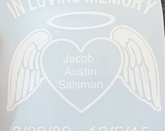 Heart wings decal | Etsy