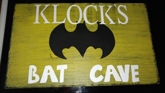 Bat Cave Sign Man Cave Sign by PrimitivesbyChristy on Etsy
