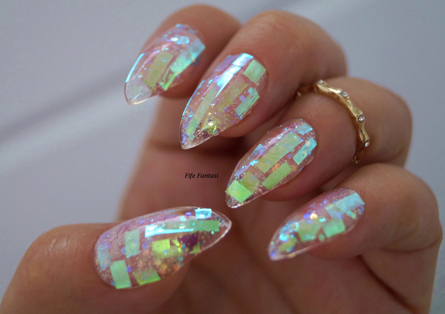 Shattered Glass Nails Nail designs Nail art Nails Stiletto