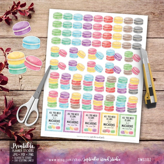 Macarons Printable Planner Stickers Scrapbooking Printable