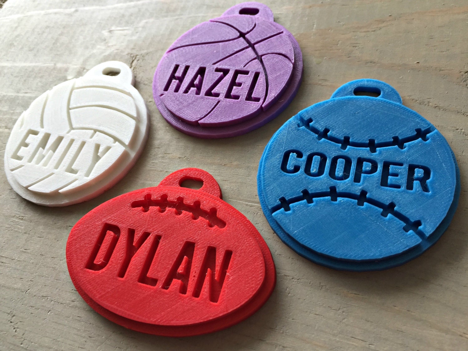 Personalized Sports Name Tag 3D Printed Sports Customized